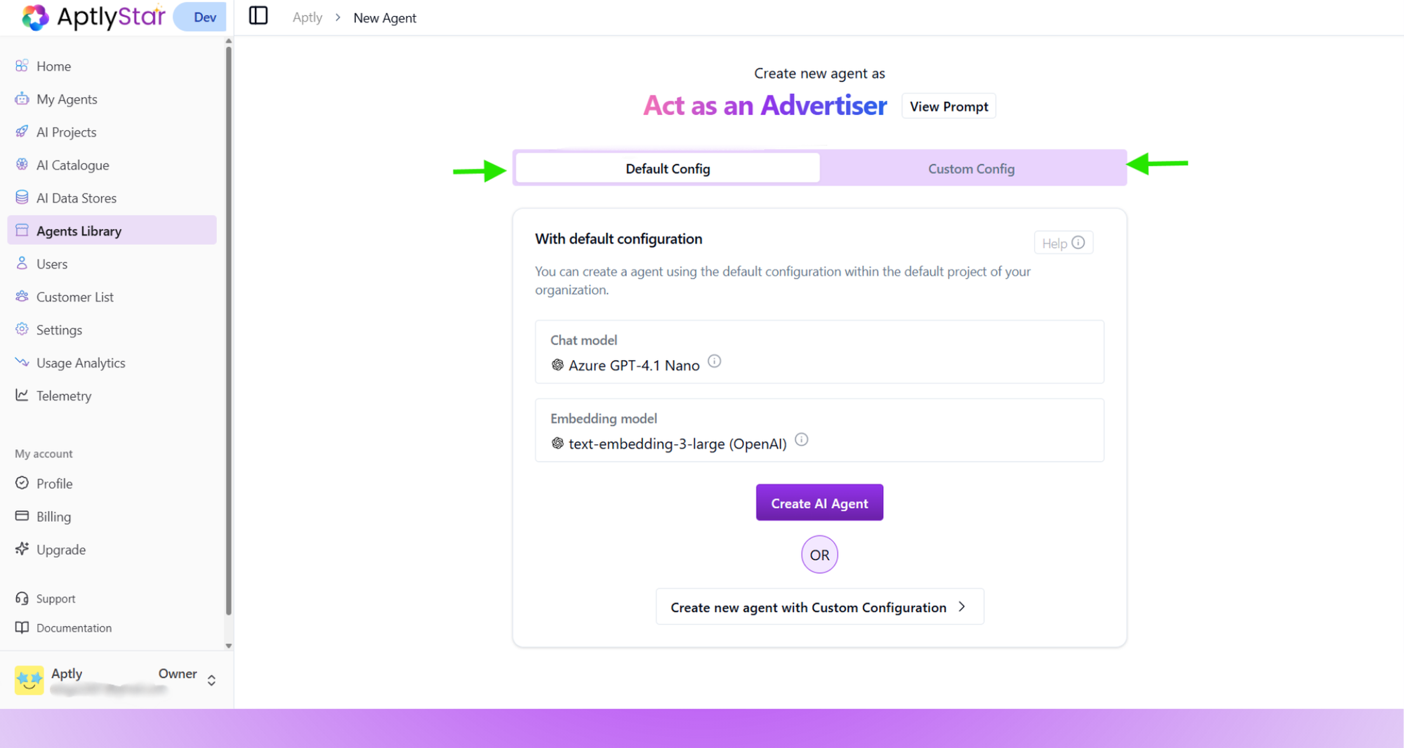 Deploying Pre-Built Agents from Agents Library - AptlyStar.ai Documentation